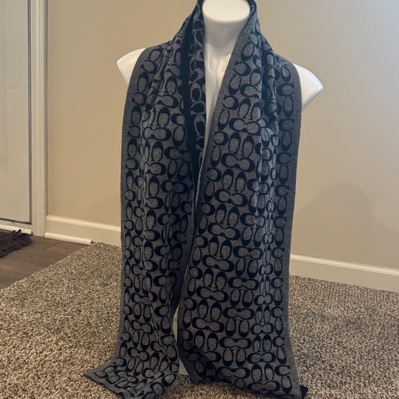 Coach | Accessories | Coach Black And Gray Signature Scarf | Poshmark